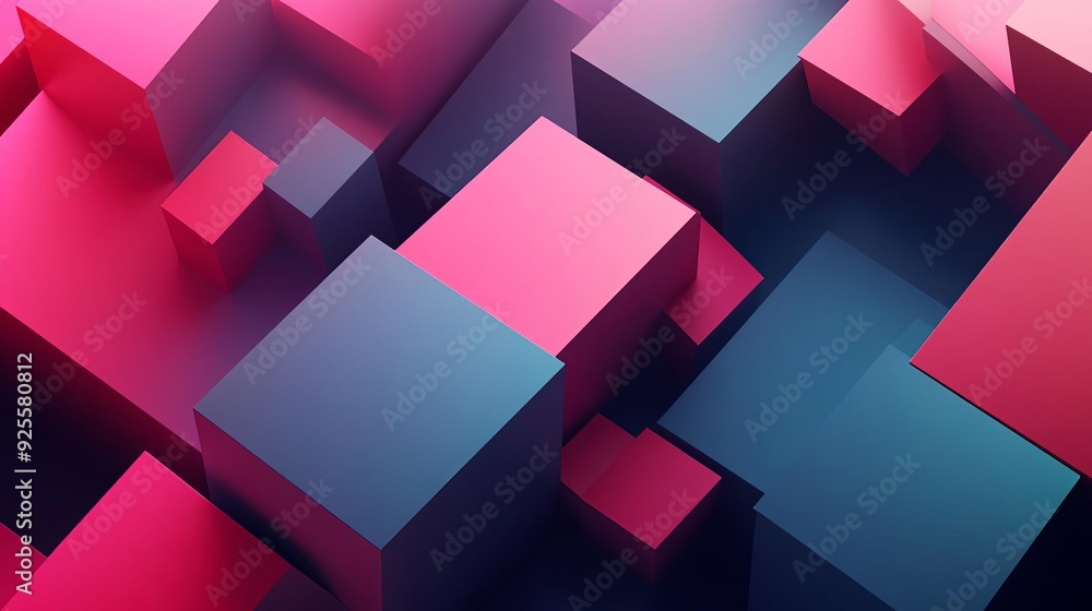 Dynamic 3D geometric shapes with layered textures and deep shadows ...