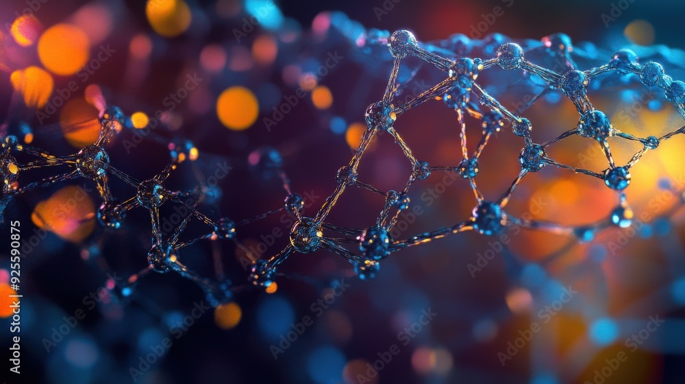 High-resolution image of a graphene sample under a microscope ...