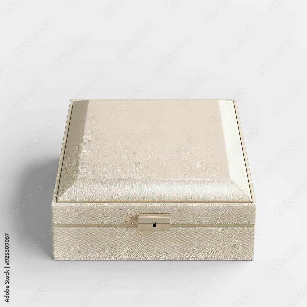 Luxury Jewelry Box: A timeless and elegant cream-colored jewelry box ...