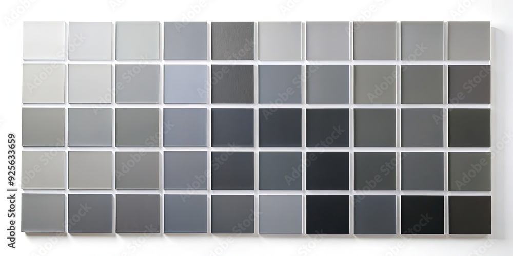 A modern gray color chart palette featuring various shades of gray ...