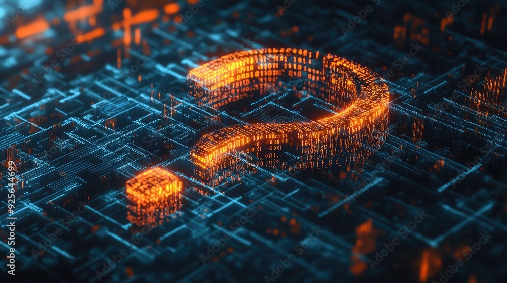 Digital 3d Question Mark With Binary Code Ai In Question Answering Systems Natural Language