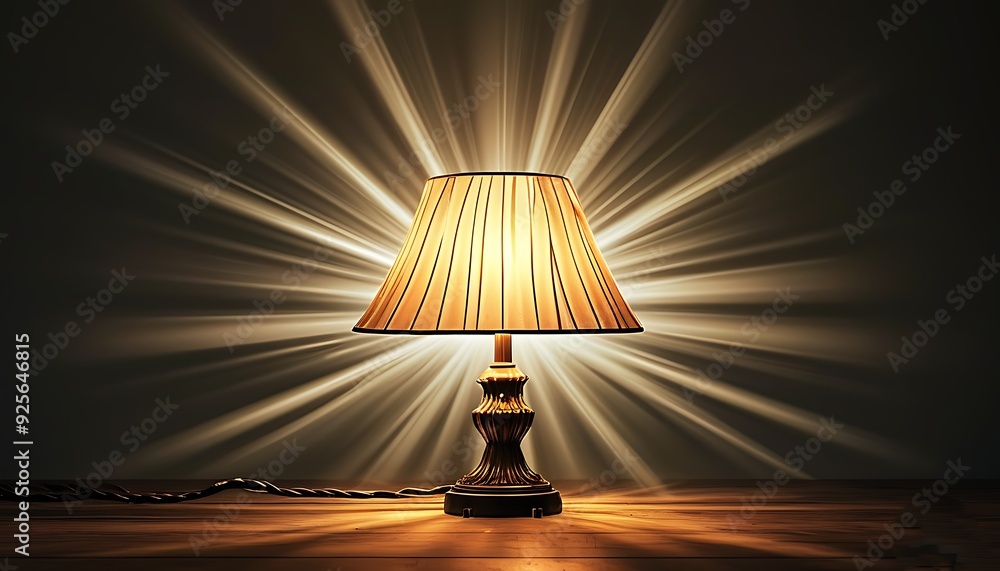 Lamp with Radiant Light Silhouette of a classic lamp with a radiant ...