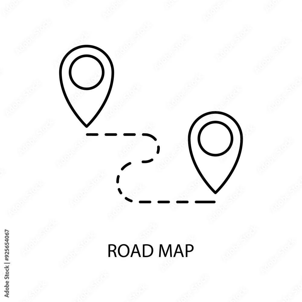 road map concept line icon. Simple element illustration. road map ...