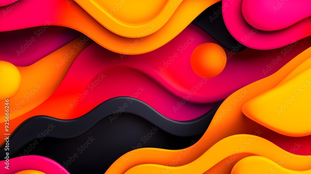 Futuristic sticker with abstract shapes and bold patterns, designed for ...