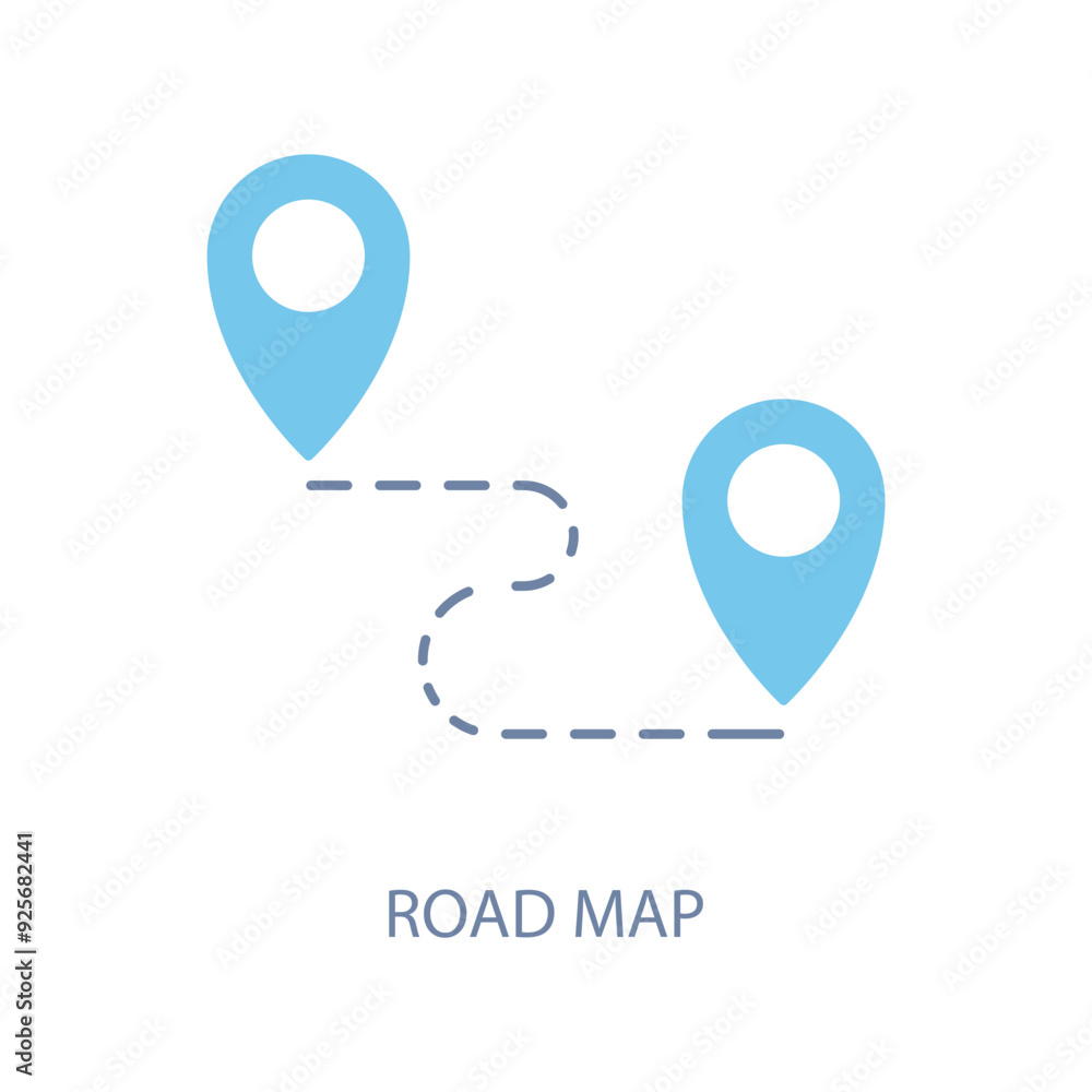 road map concept line icon. Simple element illustration. road map ...