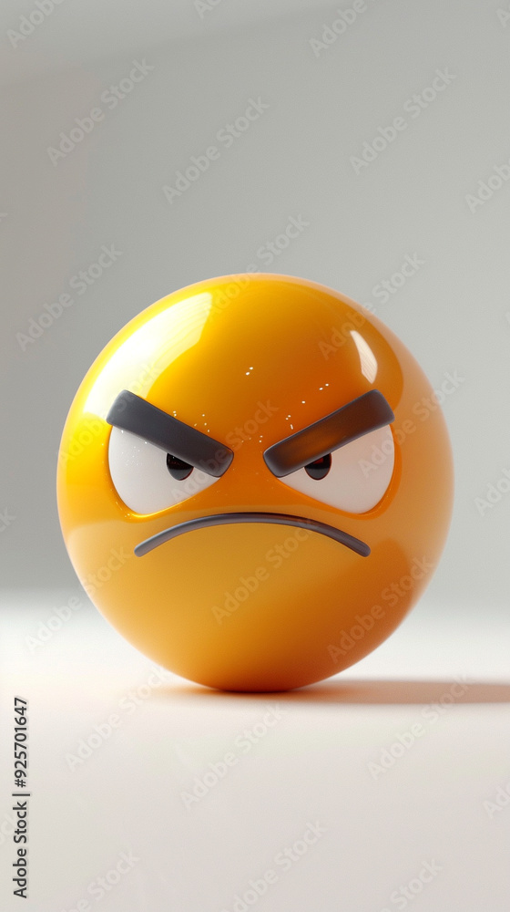 angry face orange ball emoji expression cartoon angry face emotion ...