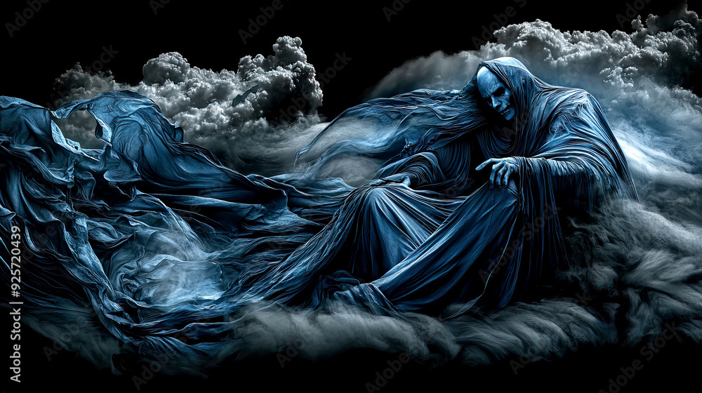 Haunting spectral horror of the figure of death waiting to claim your ...