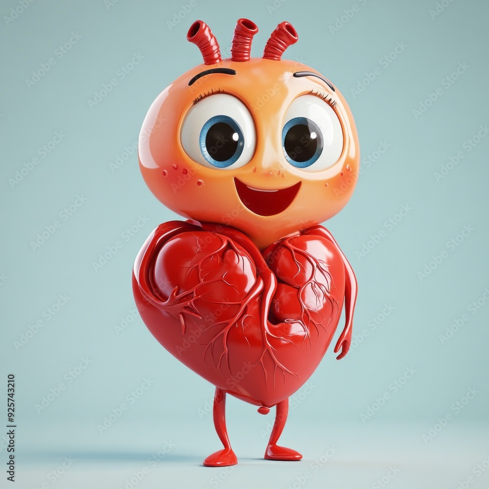 Cute 3D Cartoon Heart Anatomy: A Friendly Guide to the Cardiovascular ...