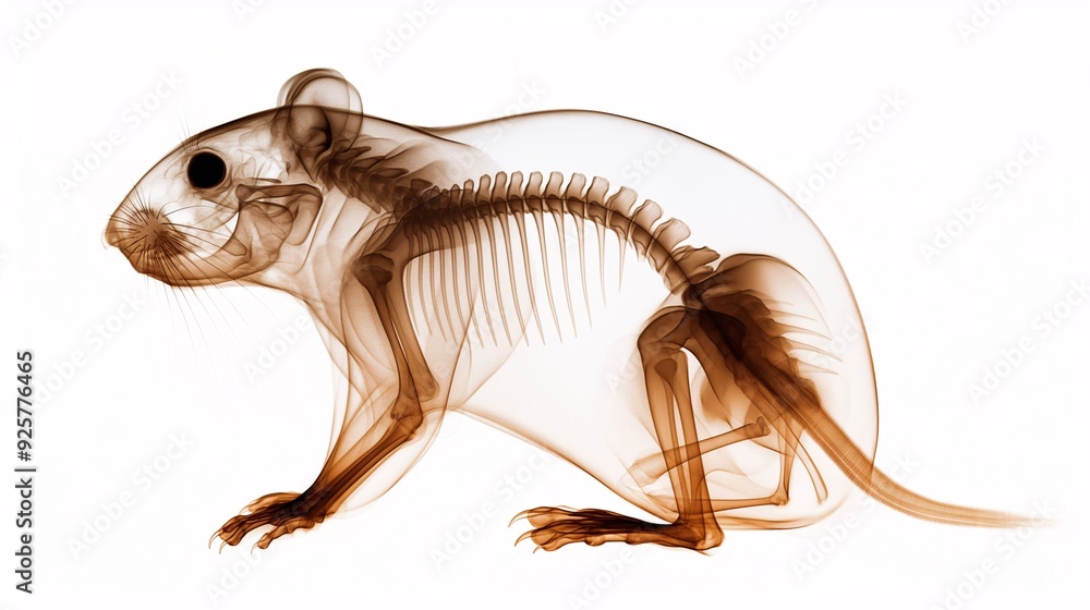 X-Ray Rat: A captivating x-ray image of a rat, revealing its skeletal ...