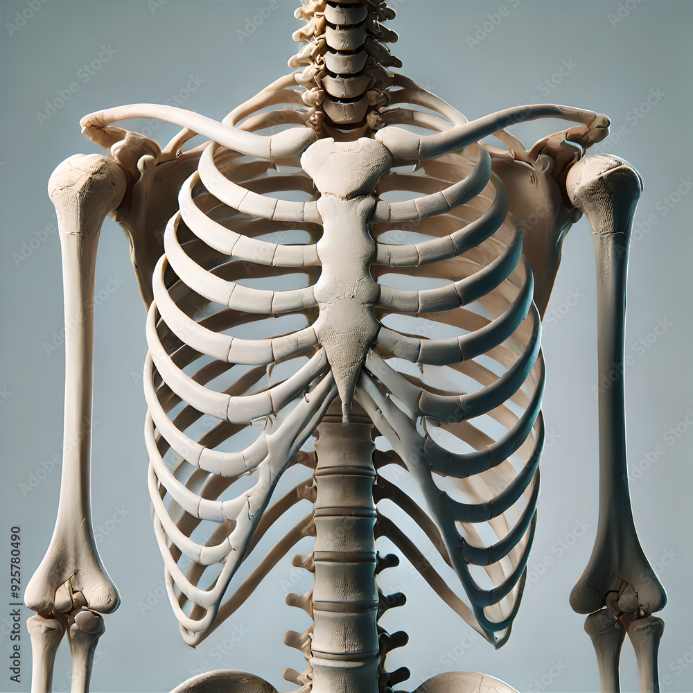 3D model illustration human Bone anatomy: high-resolution image of the ...