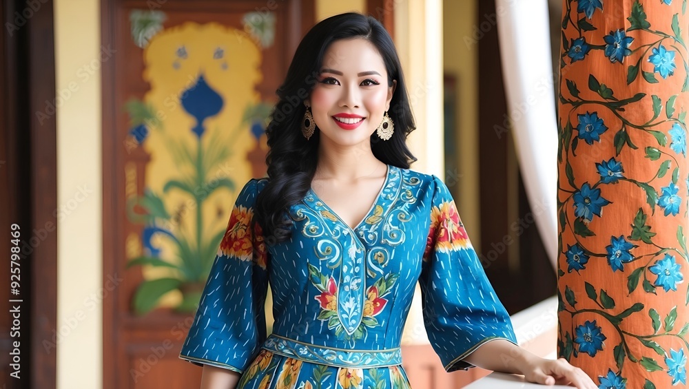 Batik usually worn by women in Indonesia, Malaysia, Brunei, Burma ...