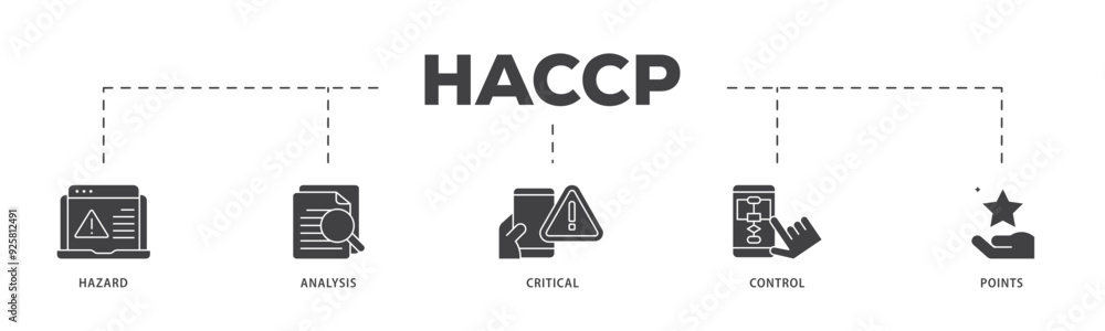 HACCP icon infographic illustration concept with icon of hazard ...