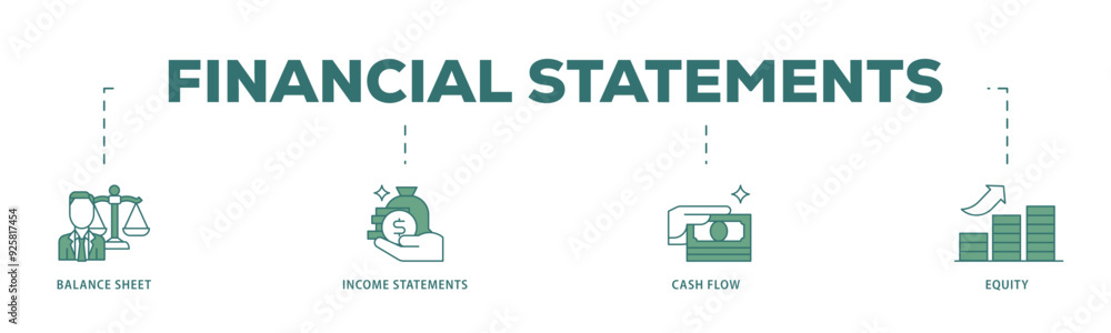 Financial statements icon infographic illustration concept with icon of ...