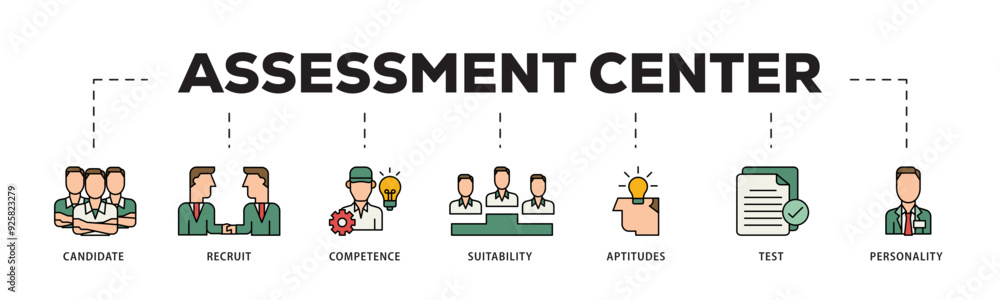 Assessment icon infographic illustration concept with icon of user ...