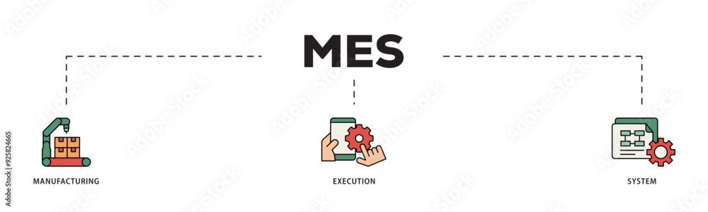 Vetor de Mes icon infographic illustration concept with icon of factory ...