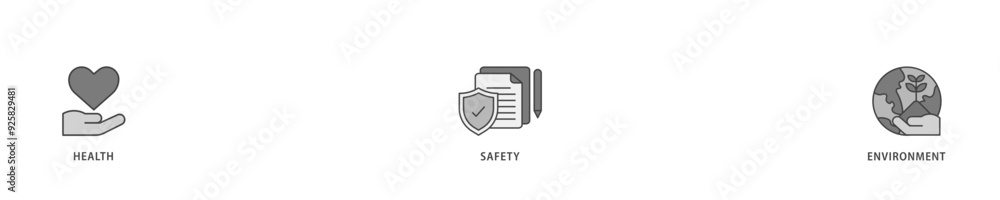 HSE icon infographic illustration concept with icon of Health Safety ...