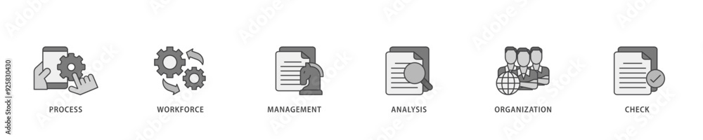 Total quality management icon infographic illustration concept with ...