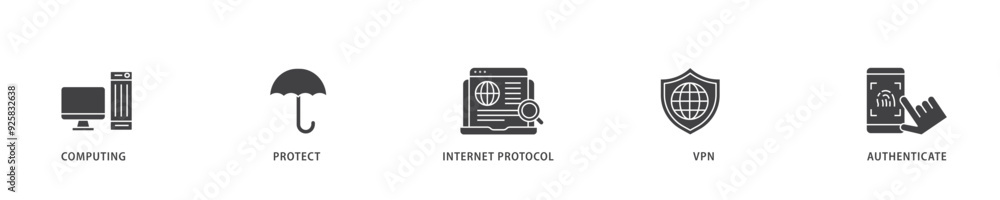 Ipsec Icon Infographic Illustration Concept With Icon Of Cloud Computing Protect Internet