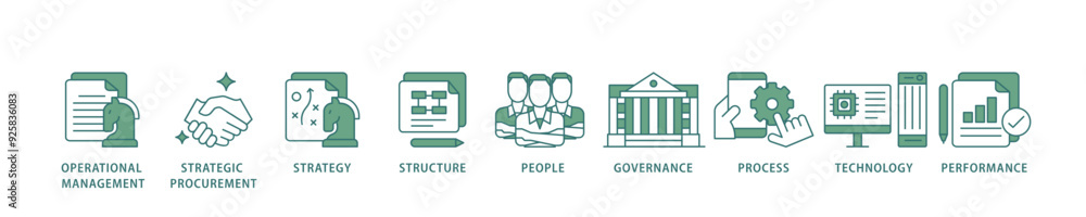 Vetor de Procurement management icon infographic illustration concept ...