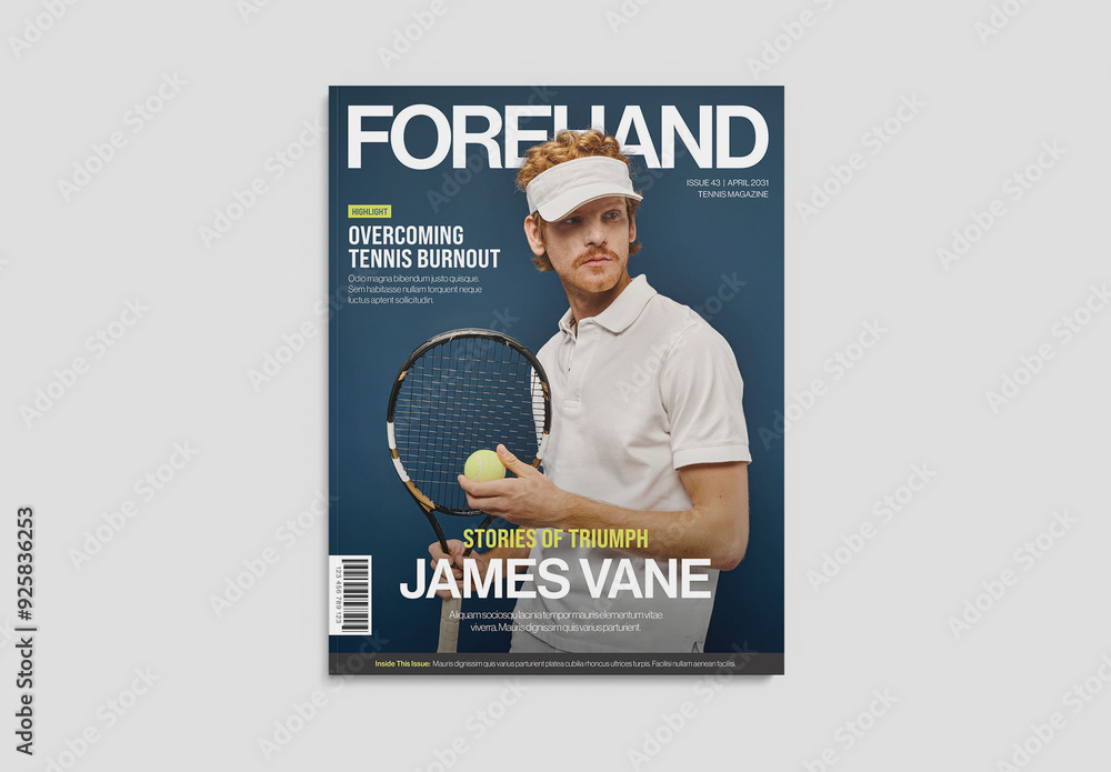 Tennis Club Magazine Cover Layout Stock Template | Adobe Stock