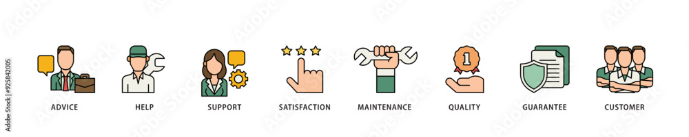 After sales service icon infographic illustration concept with icon of ...