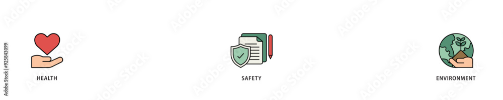 HSE icon infographic illustration concept with icon of Health Safety ...