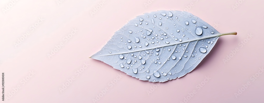 A close-up of a leaf with water droplets, showing the micro-ecosystem ...