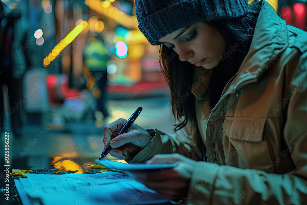 Detective background illustration, forensic crime scene investigation ...