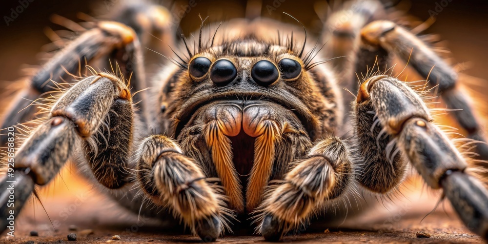 Close-up of an angry tarantula spider ready to attack , angry ...