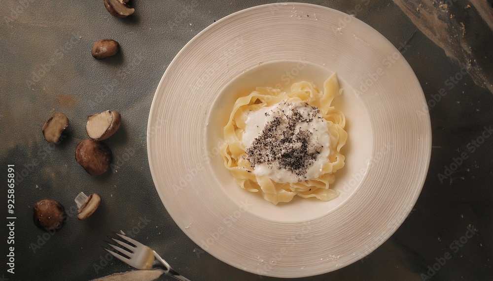 Fuzi istrian pasta with black truffle tartufo mashroom and cream ...