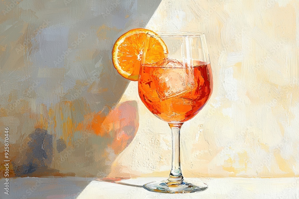 Aperol Spritz Delight, vibrant wine glass with Aperol Spritz and orange ...