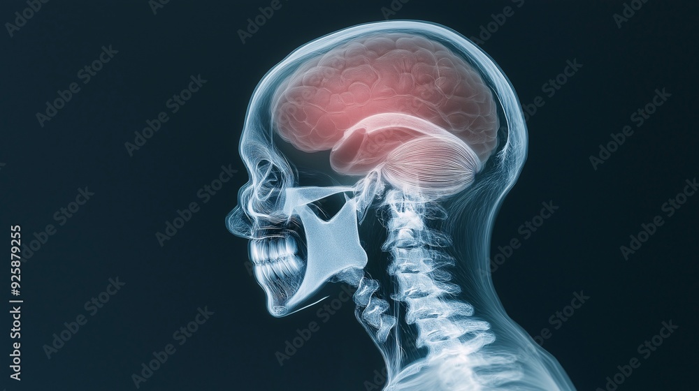 High-resolution X-ray showing a bilateral subdural hematoma Stock ...