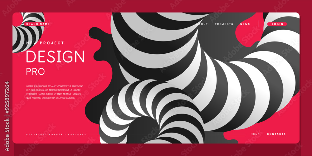 Template for the design and placement of text. An illustration for ...