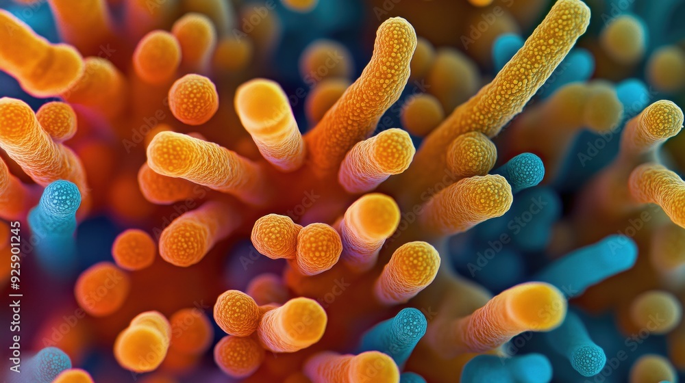 Bacterial contamination microbiology close up microscopic macro shot ...