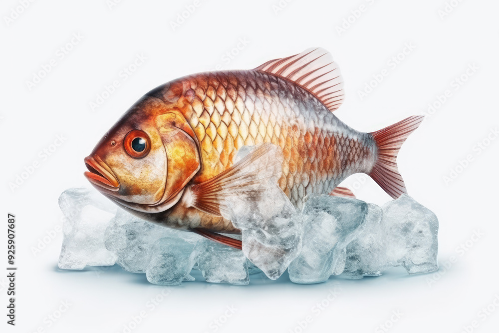 Amritsari Fish Under Ice Cube with Spilled Ice High Resolution Food ...