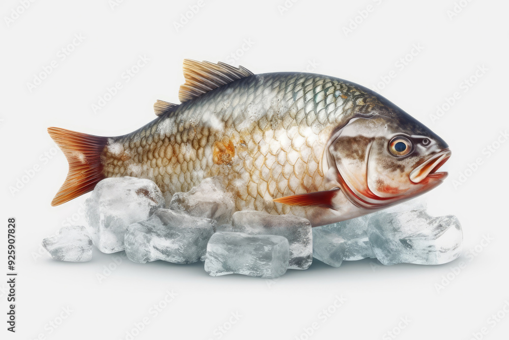 Basa Fish Under Ice Cube with Spilled Ice Cubes High Resolution Food ...