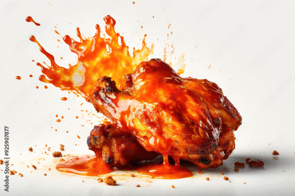 Buffalo Wings Food Photography Smoky and Fire Flame High Resolution ...