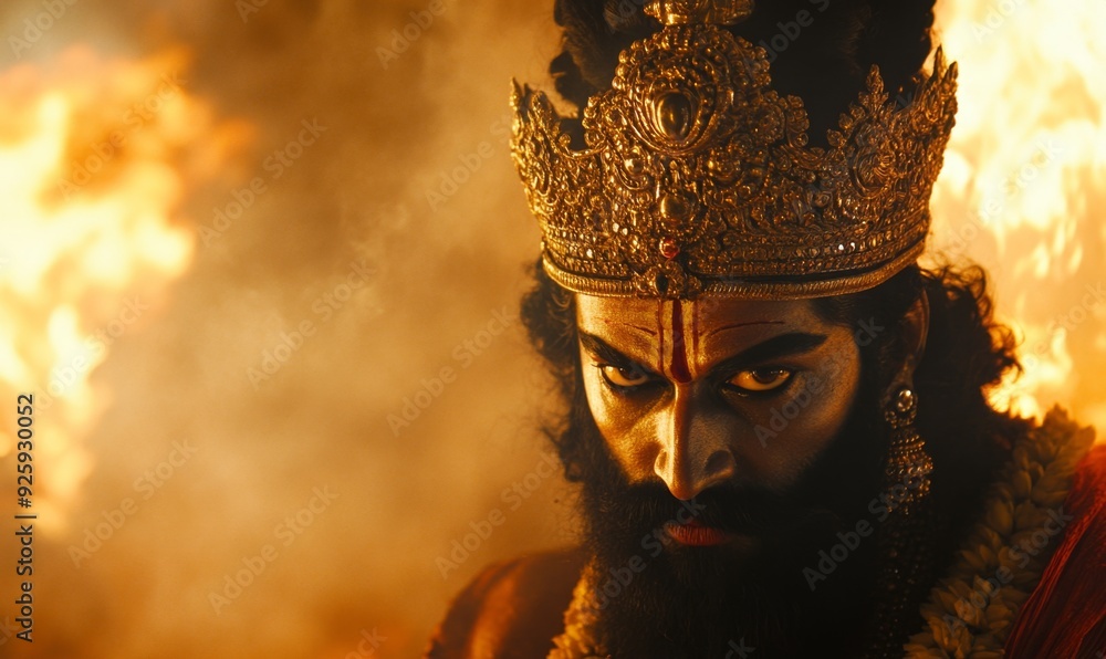 Abstract Portrait of Mythical Multi-Armed Deity: Vibrant Cultural ...