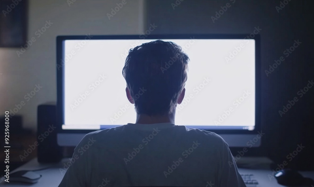 Young Professional Working from Home: Over-the-Shoulder View of Remote ...