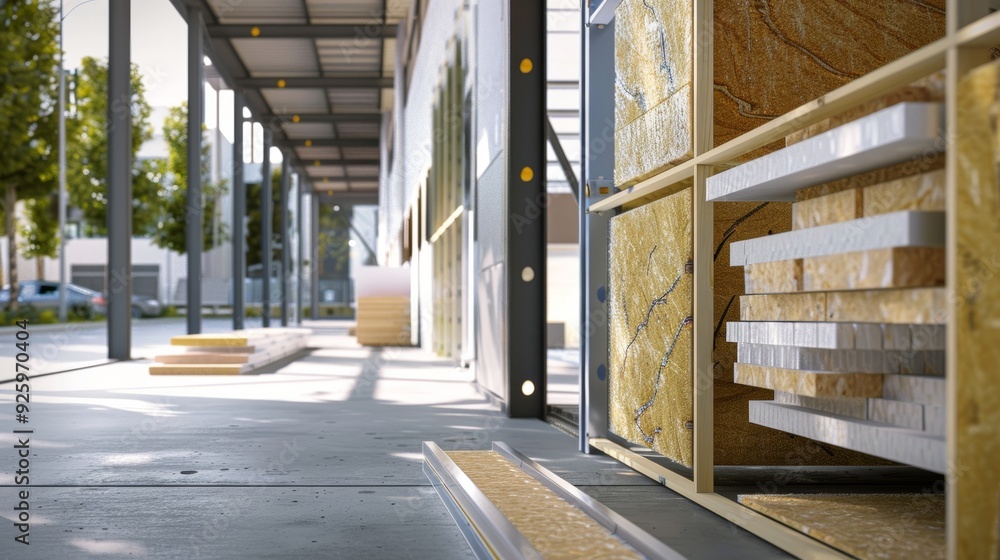 Cross Section of Commercial Building Wall with Various Insulation ...