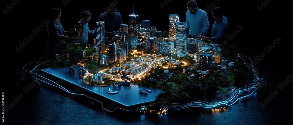 Illuminated city model showcases urban design concepts and creativity ...