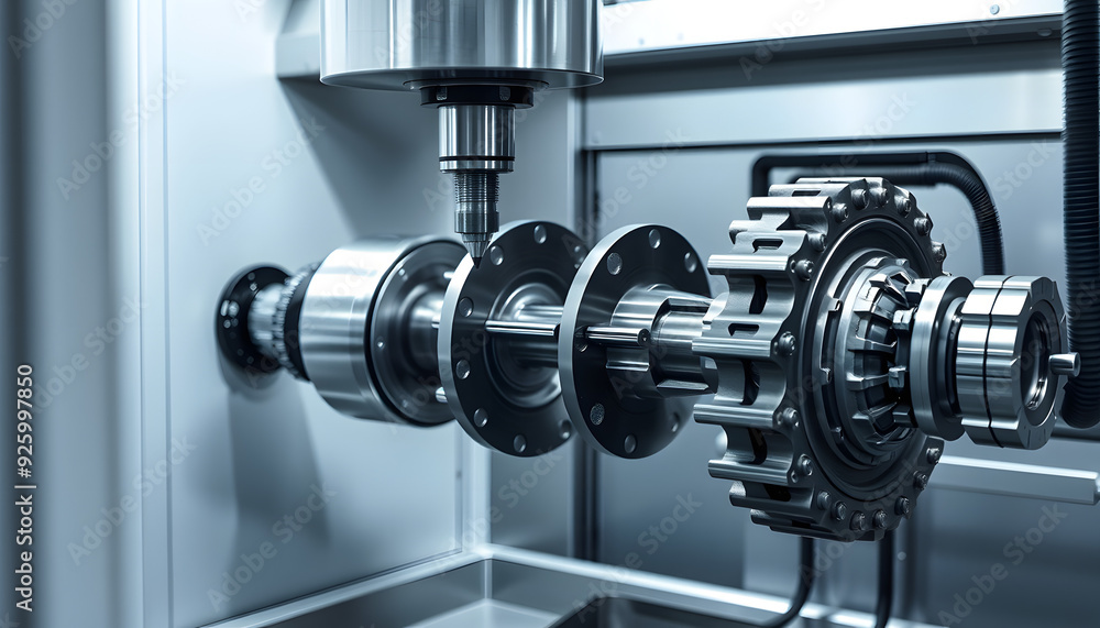 Quality control CMM of car engine crankshaft. Milling CNC machinery ...