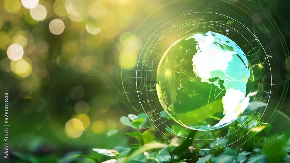 Environment World Earth Day, Green Earth with Environment icons. Saving ...