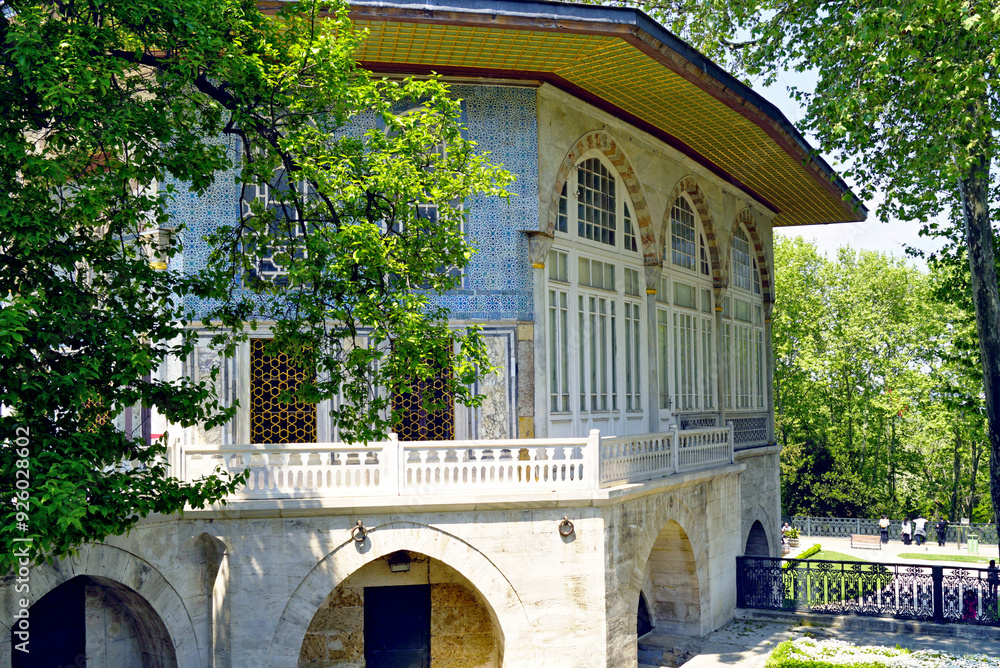 View from the Marble Terrace of the Upper Baghdad Pavilion in Topkapi Palace. Sights in the ...