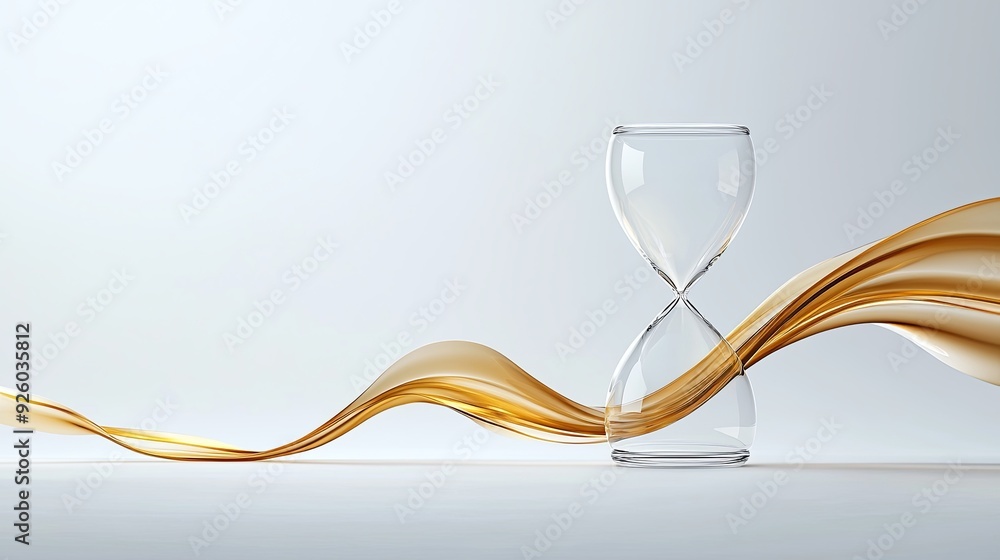 Hourglass gold strange shape empty space Random background color ...