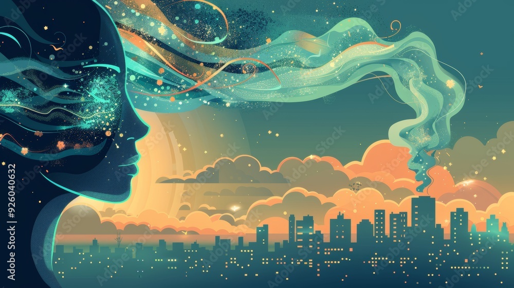 Creative cartoon vector showing a CO2 molecule being exhaled by a human ...