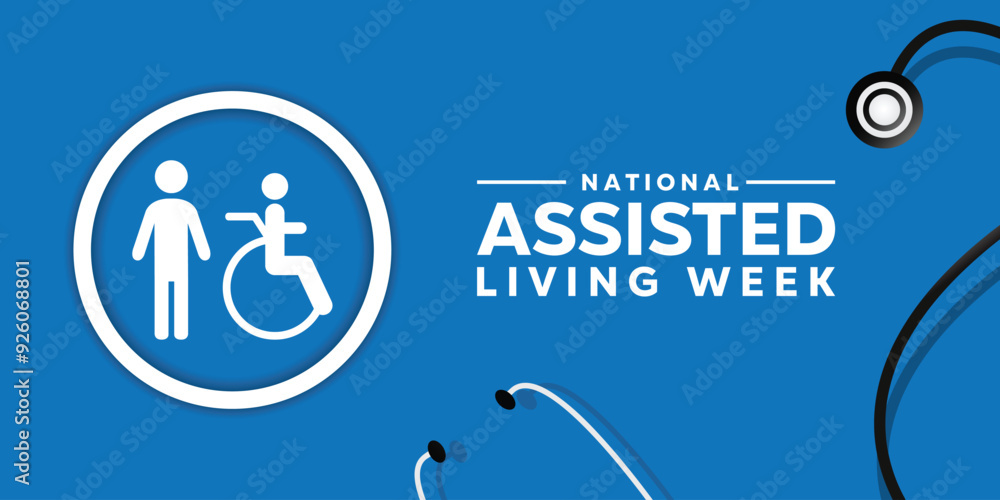 National Assisted Living Week. People icon and stethoscope. Great for ...