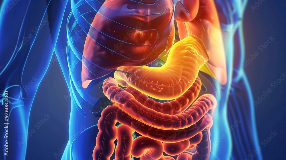 Gastric Acid Production and Digestive Process Depicted in Detailed ...