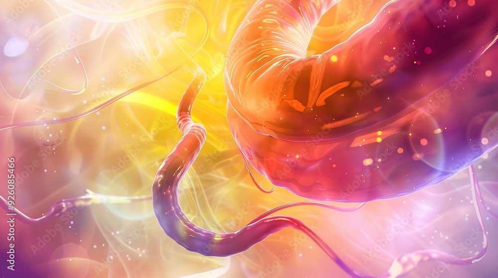 Gastric Acid Production and Digestive Process Depicted in Detailed ...