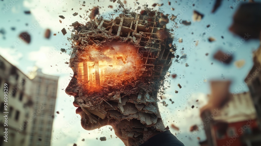 Mind Collapse - Surreal Close-Up of Crumbling Building Representing ...
